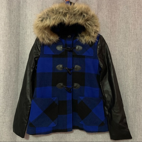 Route 66 | Jackets & Coats | Plaid Leather Coat | Poshmark